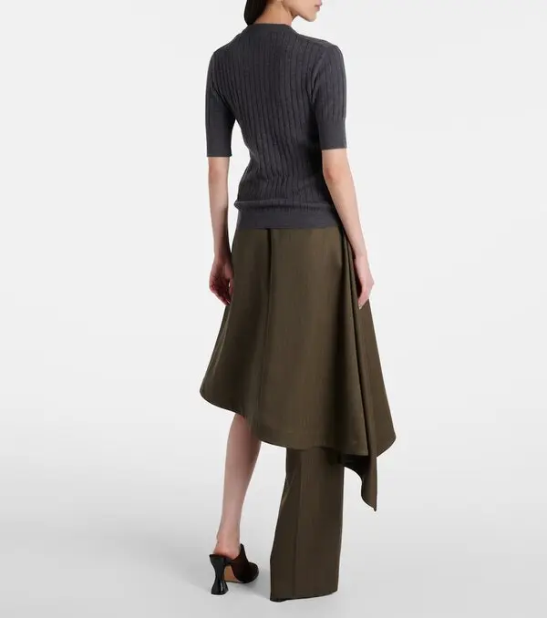 Bottega Veneta Ribbed-knit Top - Grey
