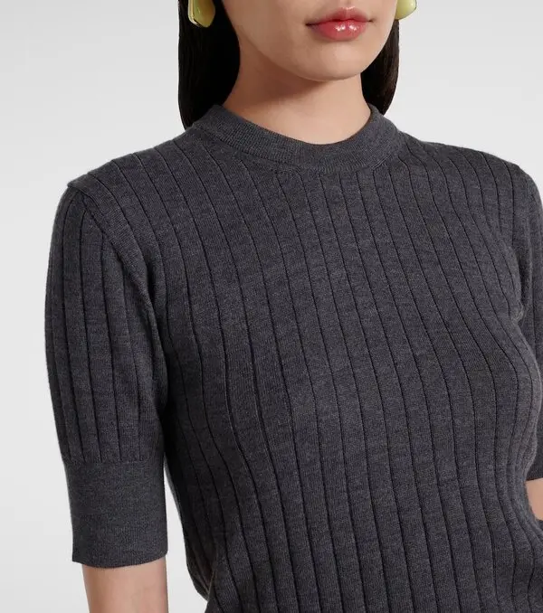 Bottega Veneta Ribbed-knit Top - Grey