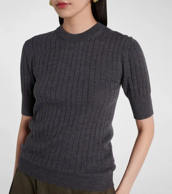 Bottega Veneta Ribbed-knit Top - Grey