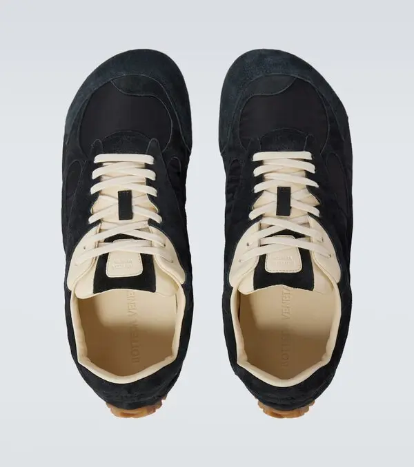 Bottega Veneta Orbit Flash Suede-trimmed Sneakers - Black