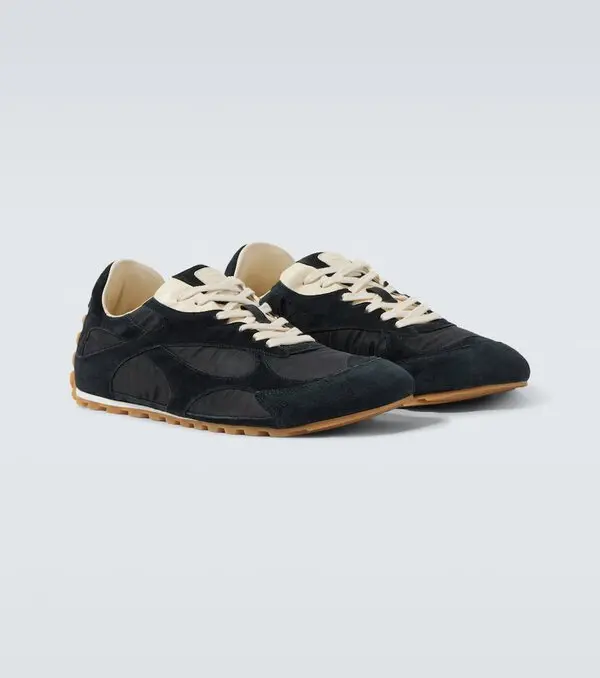 Bottega Veneta Orbit Flash Suede-trimmed Sneakers - Black