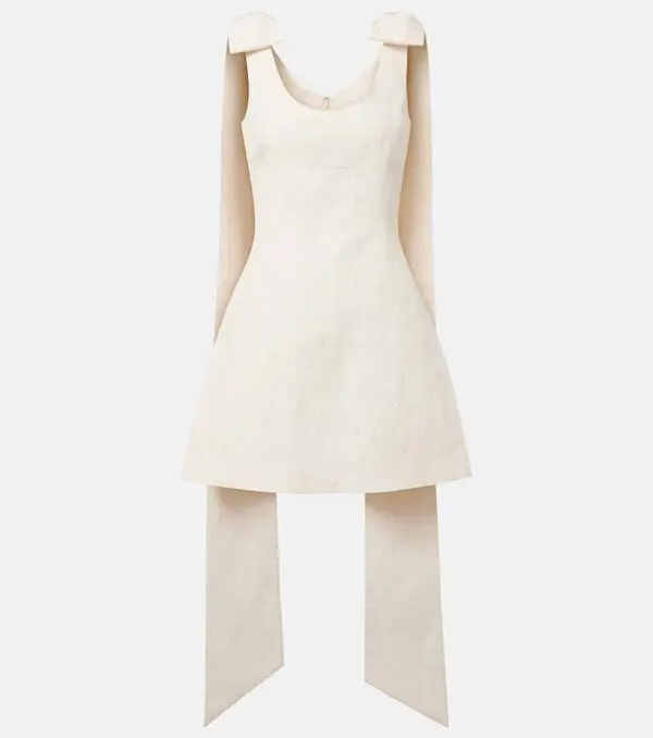 MARKARIAN Gita Bow-detail Brocade Minidress - White