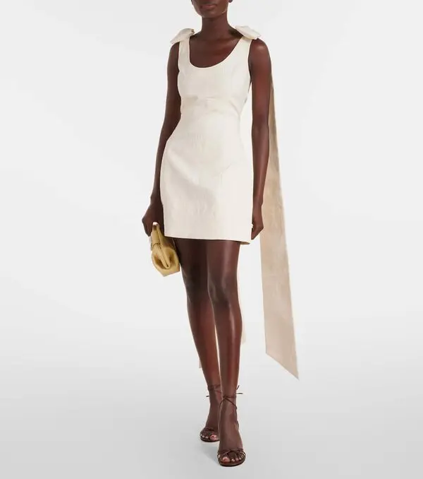 MARKARIAN Gita Bow-detail Brocade Minidress - White