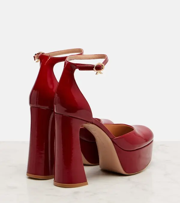 GIANVITO ROSSI Hilary 100 Patent Leather Platform Pumps - Red