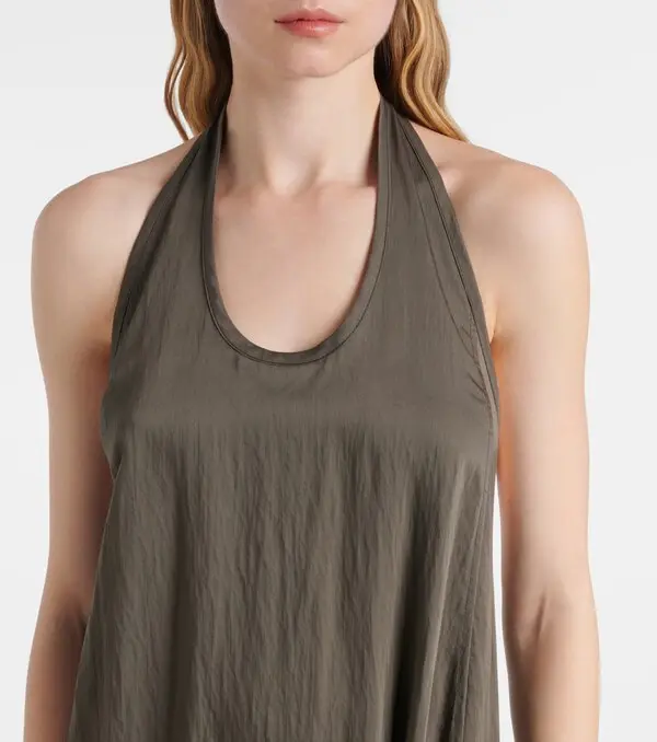 LEMAIRE Apron Gathered Midi Dress - Brown
