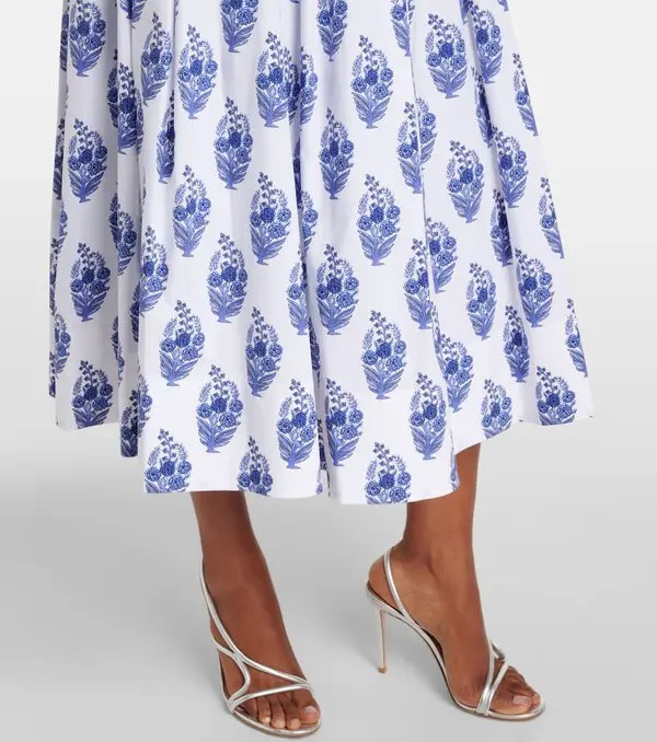 Carolina Herrera Floral Cotton-blend Midi Skirt - Multicoloured