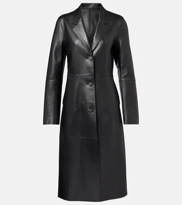 TOTEME Paneled Leather Coat - Black