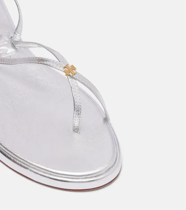 Tory Burch Capri Metallic Leather Thong Sandals