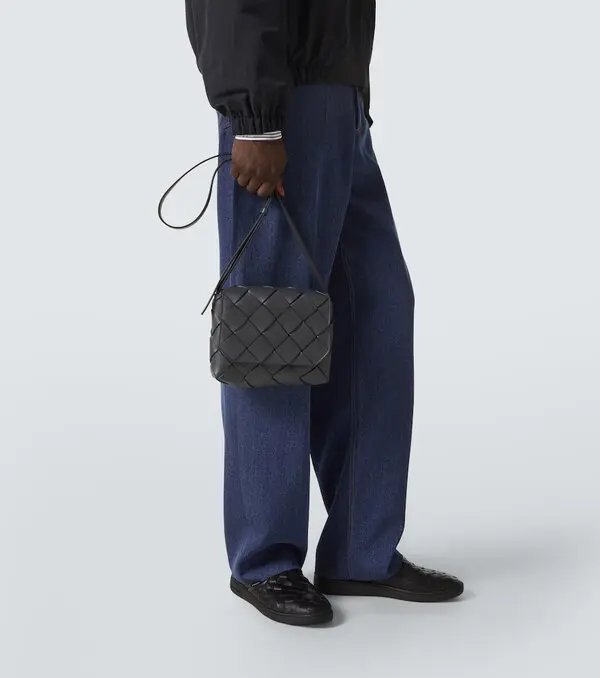 Bottega Veneta Diago Small Leather Crossbody Bag - Grey