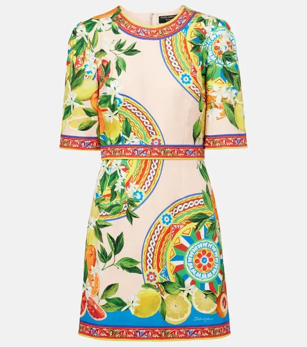 Dolce & Gabbana Printed Cotton-blend Minidress - Multicoloured
