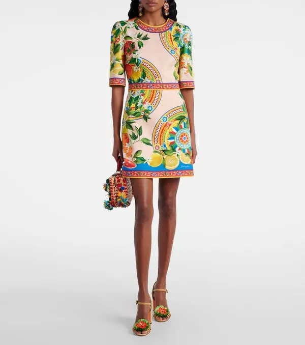 Dolce & Gabbana Printed Cotton-blend Minidress