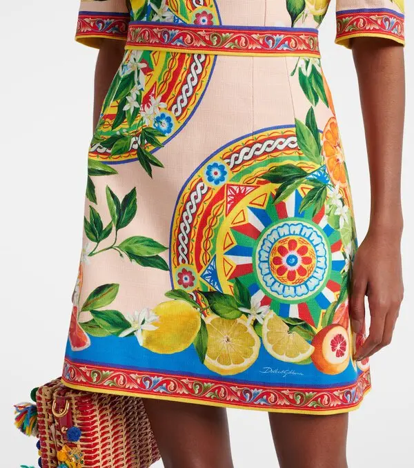 Dolce & Gabbana Printed Cotton-blend Minidress
