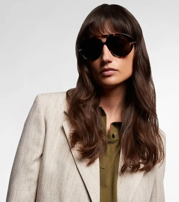 Bottega Veneta Drop Aviator Sunglasses - Multicoloured