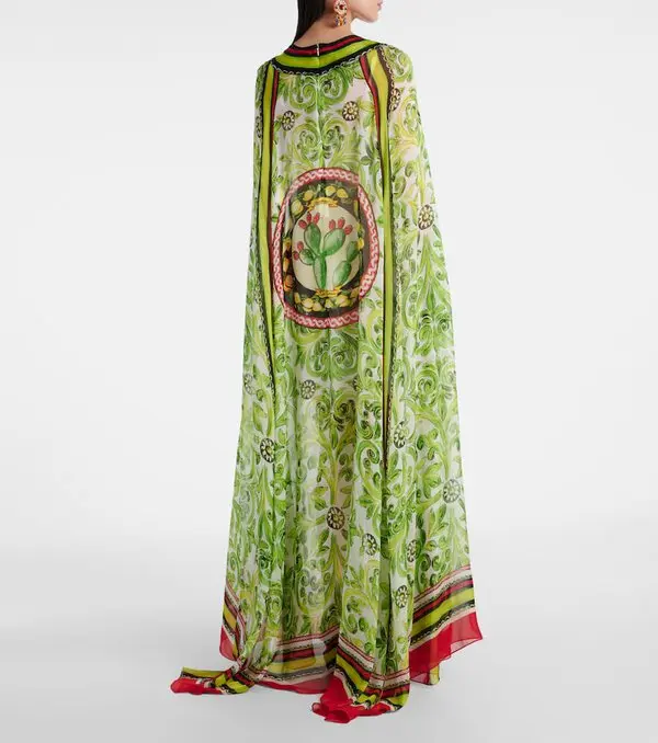 Dolce & Gabbana Printed Silk Maxi Dress
