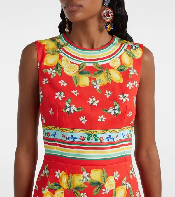 Dolce & Gabbana Printed Cotton Minidress - Red