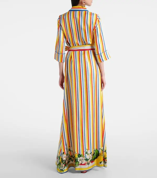 Dolce & Gabbana Striped Silk Shirt Dress