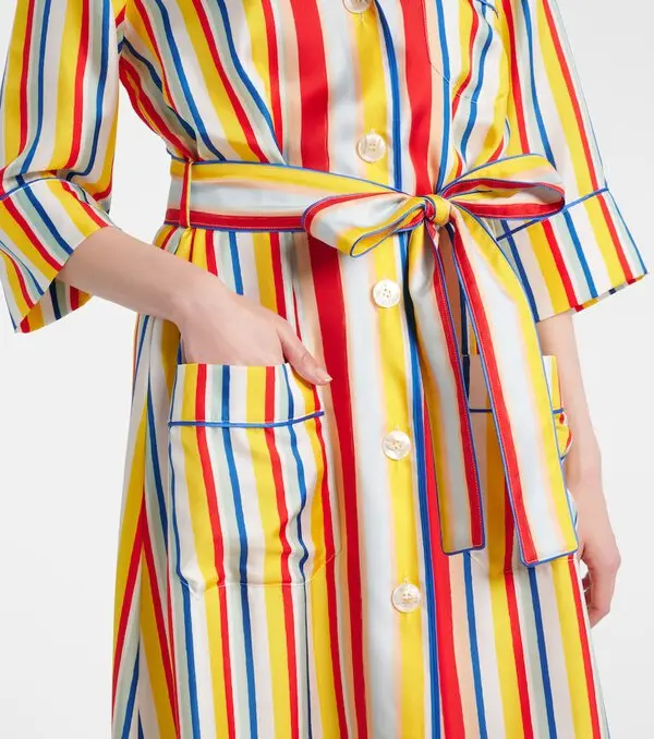 Dolce & Gabbana Striped Silk Shirt Dress