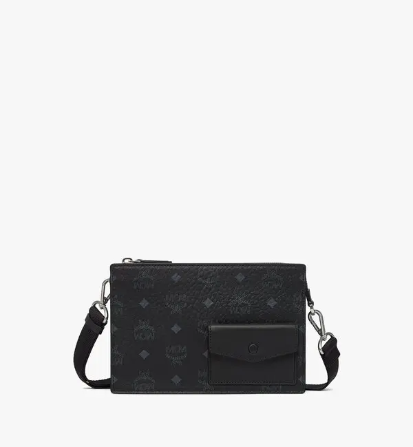 Mcm Visetos Crossbody Pouch - Black