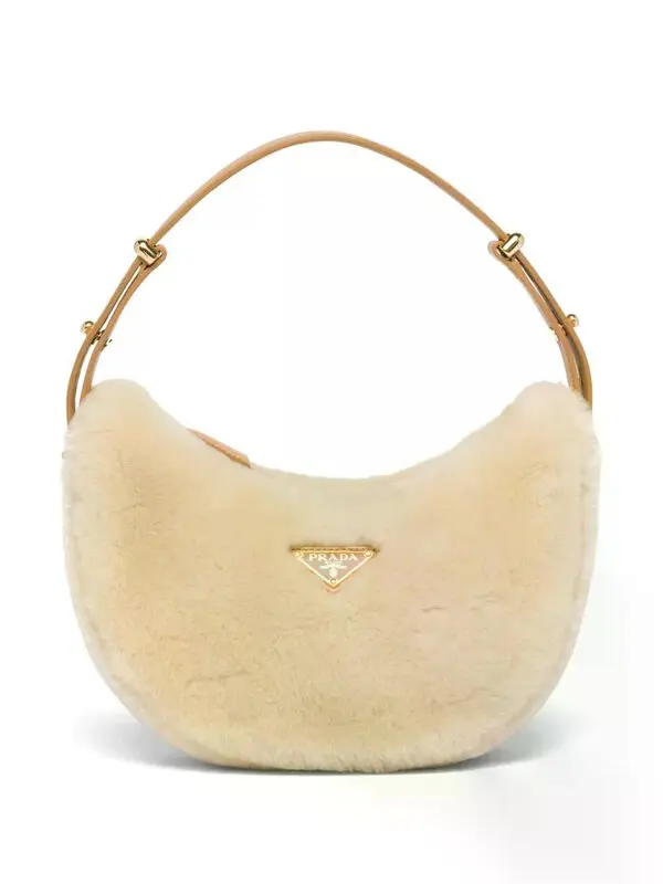 Prada Arqué Shearling Shoulder Bag