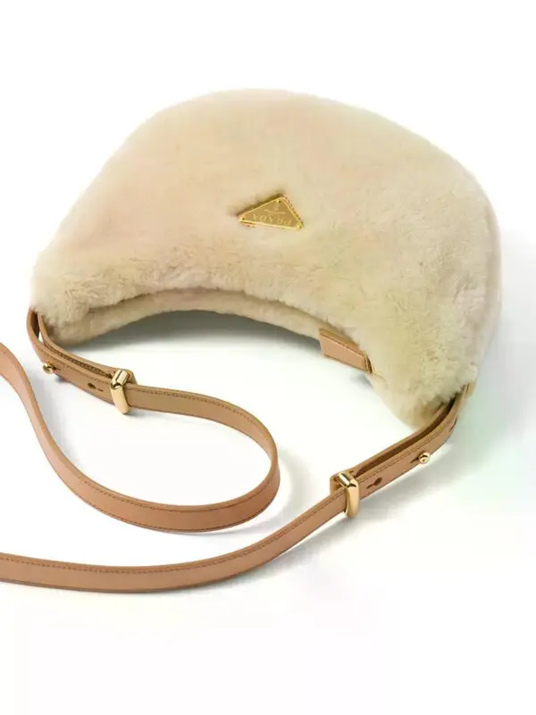 Prada Arqué Shearling Shoulder Bag