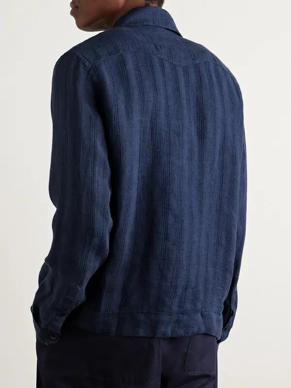 Oliver Peoples Witley Striped Linen Overshirt