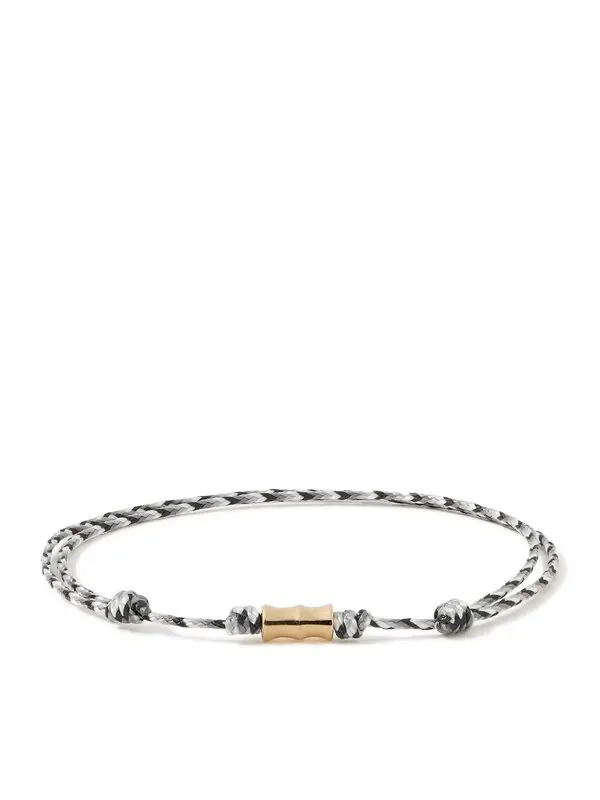 Luis Morais 14-karat Gold And Cord Bracelet - Gray