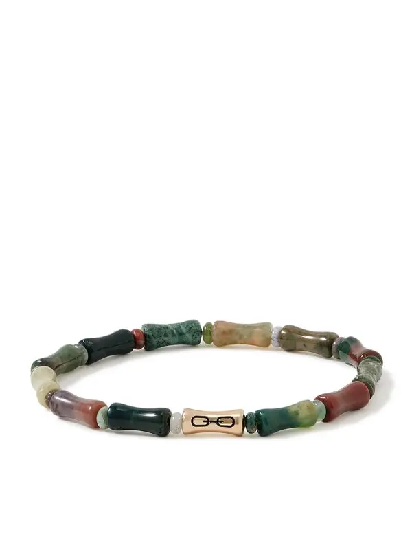 Luis Morais 14-karat Gold And Agate Bracelet - Green