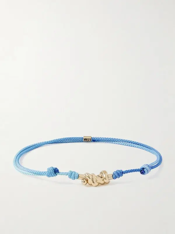 Luis Morais 14-karat Gold And Cord Bracelet - Blue