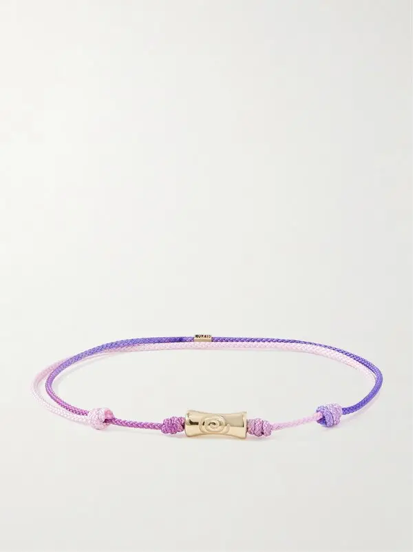 Luis Morais 14-karat Gold And Cord Bracelet - Pink