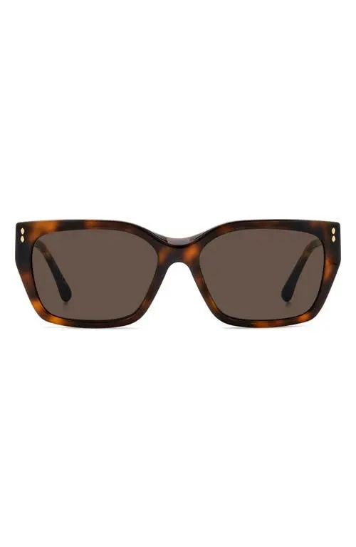 Isabel Marant 58mm Rectangular Sunglasses - Brown Havana