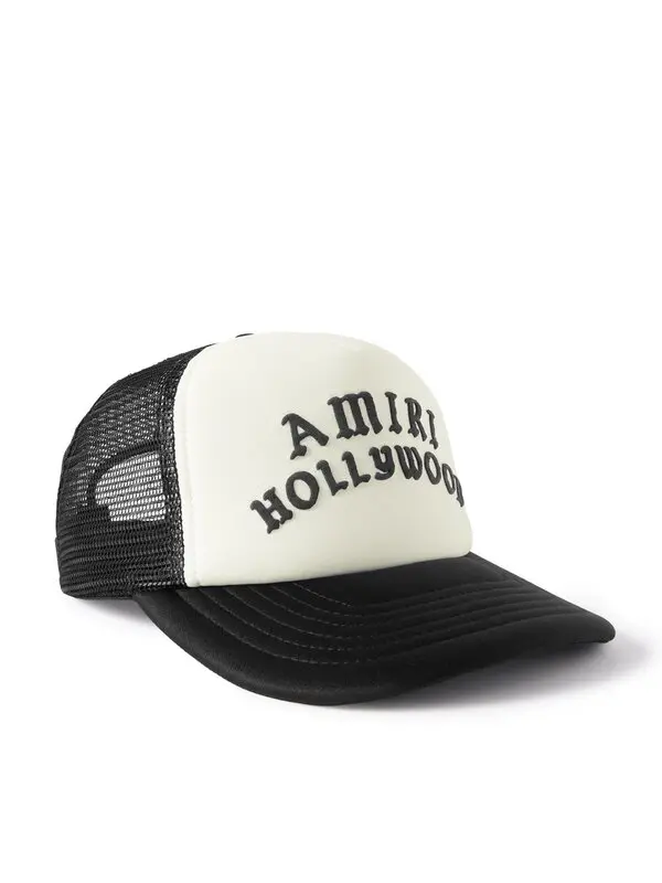 Amiri Hollywood Logo Trucker Cap - Black