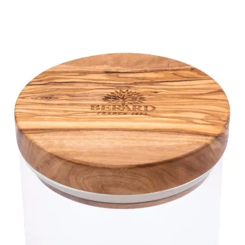 BERARD Glass Storage Jar With Olive Wood Lid