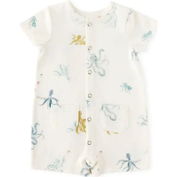 PEHR Patch Pocket Organic Cotton Romper - Octopus Oasis