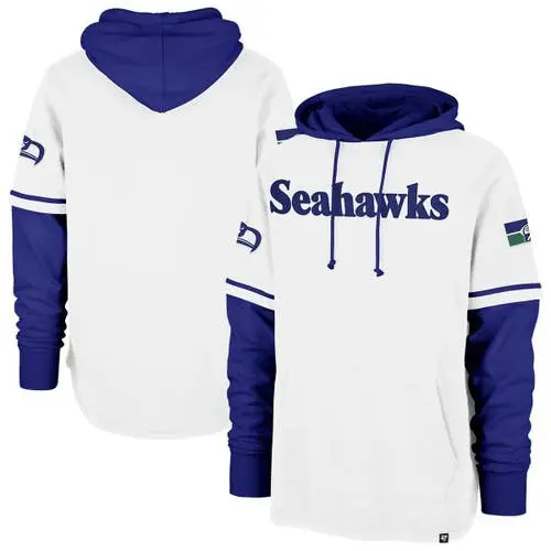 '47 Seattle Seahawks Throwback Shortstop Pullover Hoodie - White