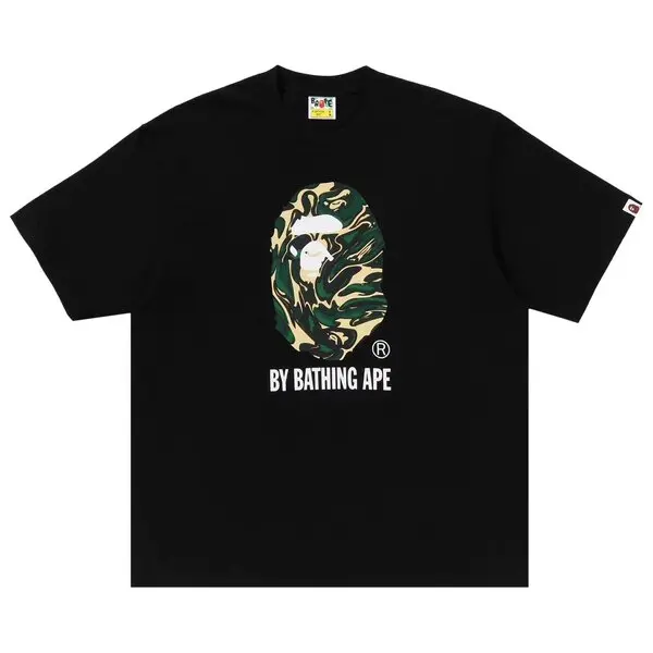 A BATHING APE Marbling Camo Relaxed Fit Tee - Black