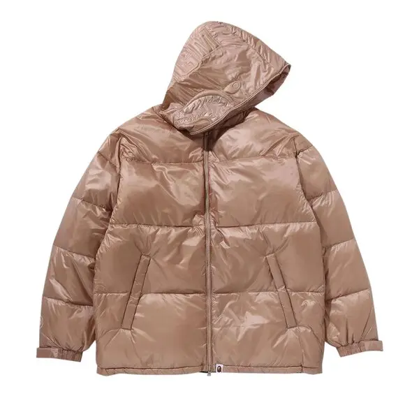 A BATHING APE Shark Relaxed Fit Down Jacket - Tan