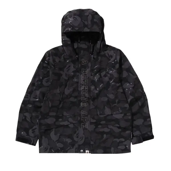 A BATHING APE Laminated Camo Snowboard Jacket - Black