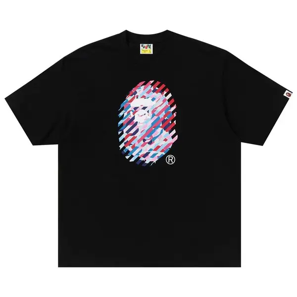 A BATHING APE Abc Camo Illusion Ape Head Relaxed Fit Tee - Black