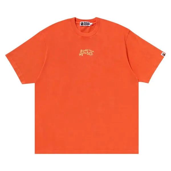 A BATHING APE Garment Dye Logo Relaxed Fit Tee