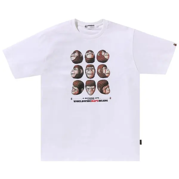 A BATHING APE Polygon Ape Head Tee - White