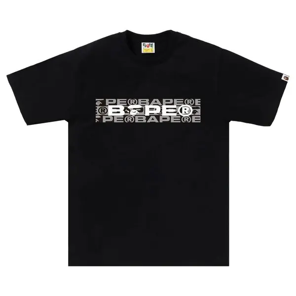 A BATHING APE Lux Sport Pattern Box Logo Tee - Black