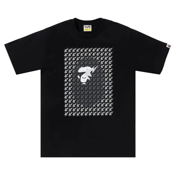 A BATHING APE Houndstooth Ape Head Tee - Black
