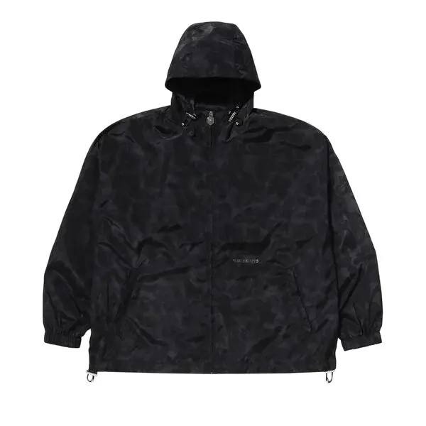 A BATHING APE Solid Color Nylon Hooded Jacket - Black