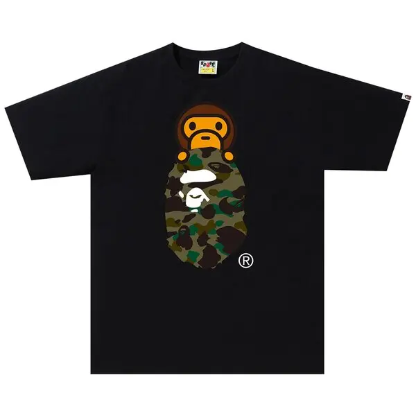 A BATHING APE 1st Camo Milo On Ape Head Tee - Black