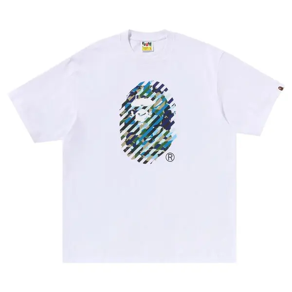 A BATHING APE Abc Camo Illusion Ape Head Relaxed Fit Tee - White
