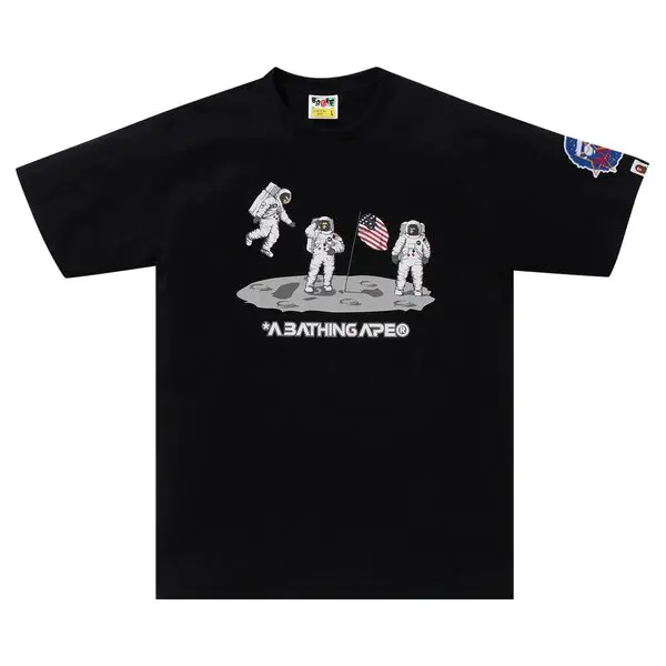 A BATHING APE Moon Landing T-shirt - Black