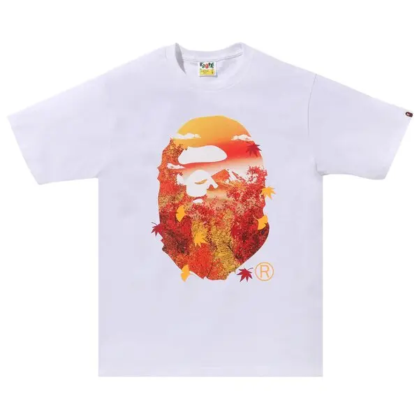 A BATHING APE Japan Autumn Photo Ape Head Tee - White