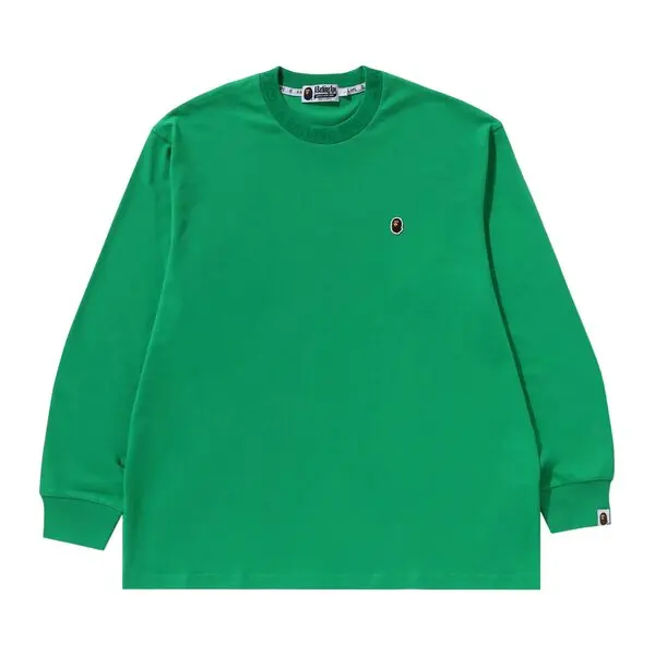 A BATHING APE One Point Ape Head Relaxed Fit Long-sleeve Tee - Green