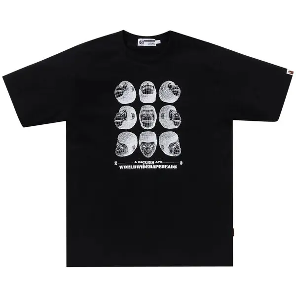A BATHING APE Polygon Ape Head Tee - Black