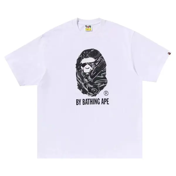 A BATHING APE Marbling Camo Relaxed Fit Tee - White